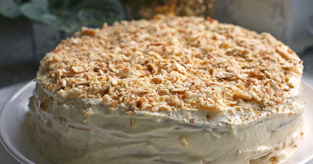 Hawaiian Wedding Cake with Whipped Cream