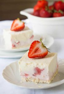 Frozen White Chocolate Strawberry Dessert