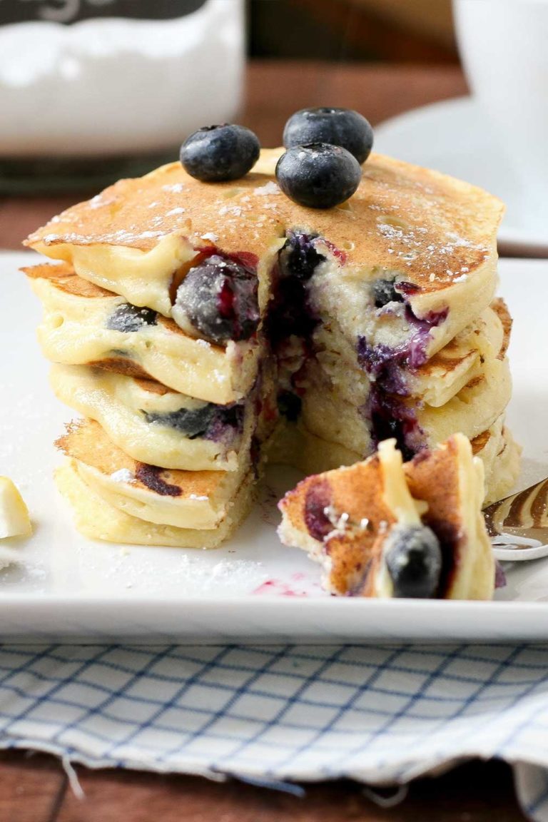 Lemon Blueberry Ricotta Pancakes
