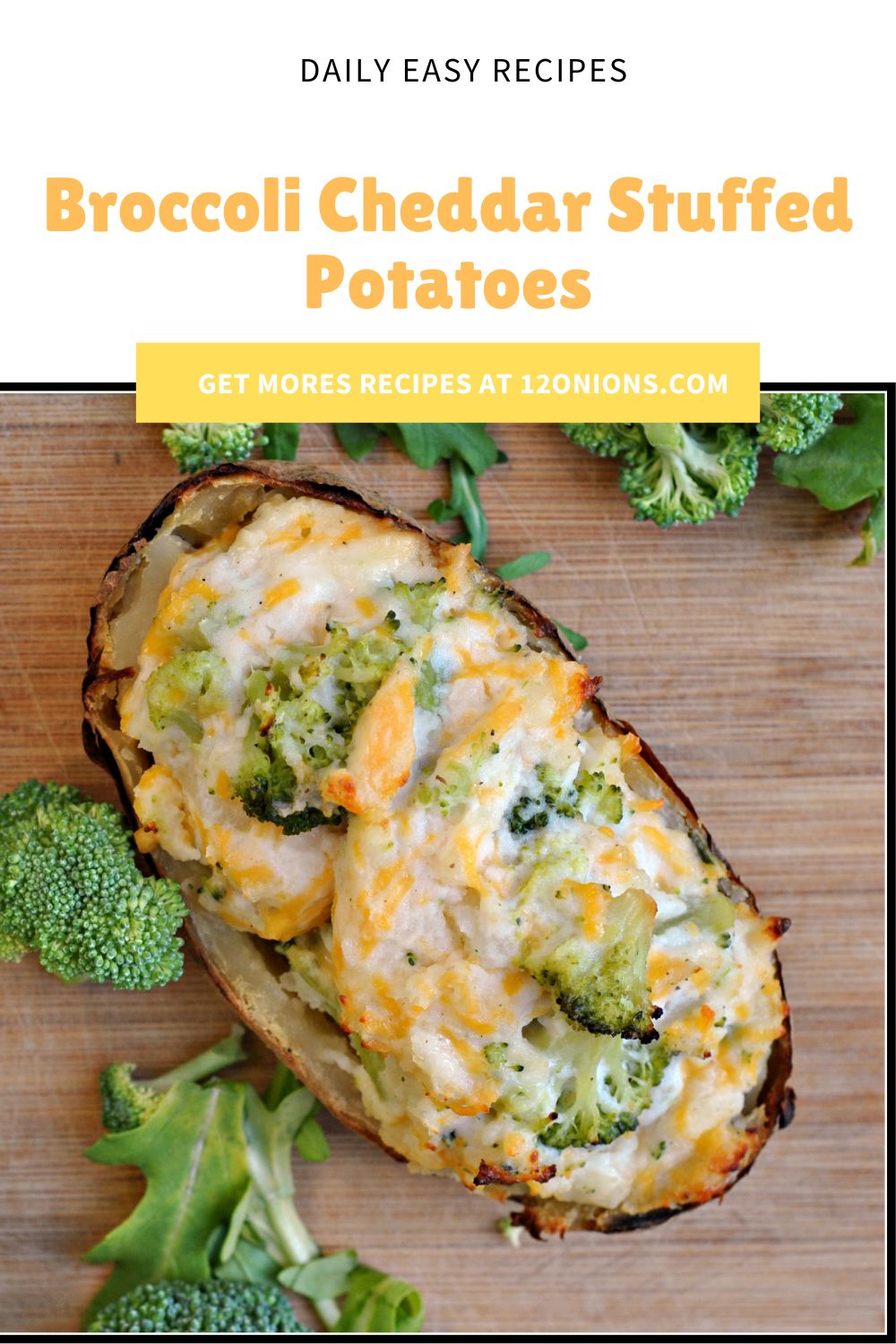 Broccoli Cheddar Stuffed Potatoes