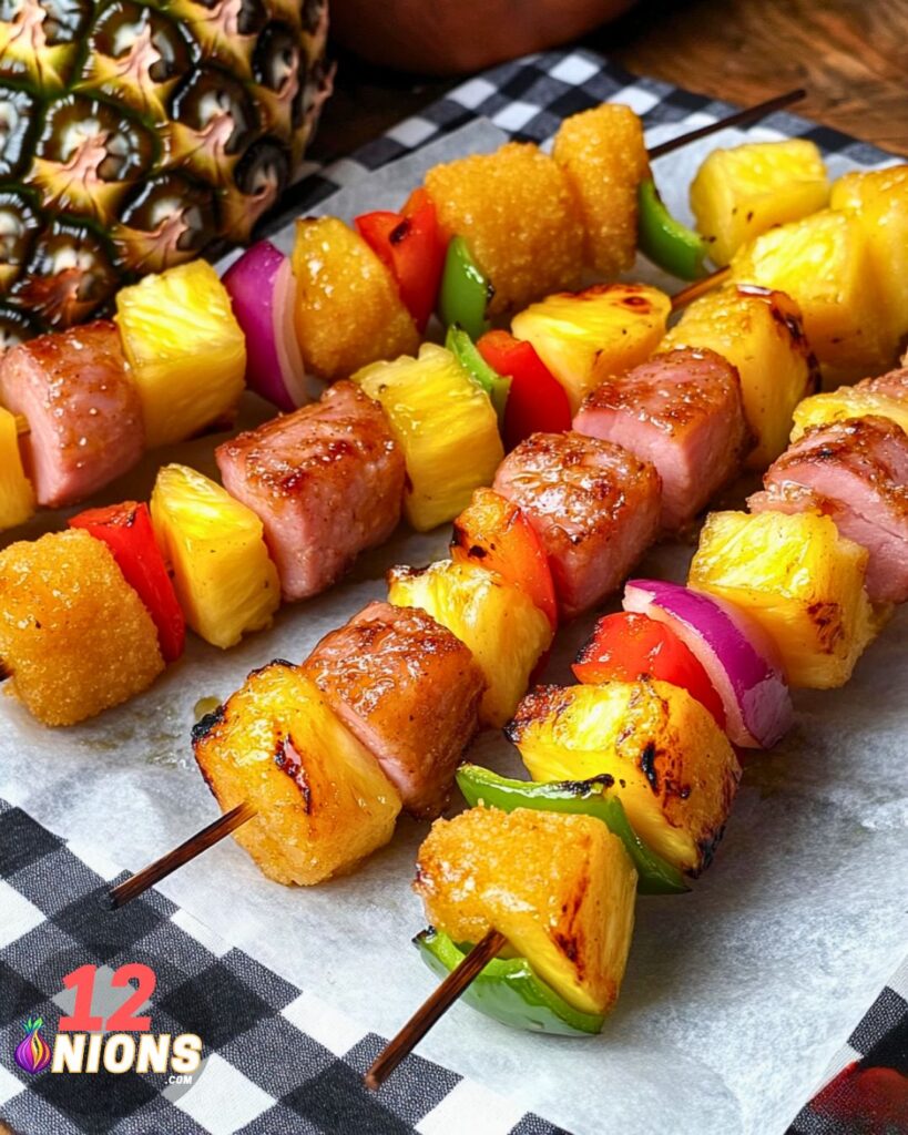 Grilled Hawaiian Ham and Pineapple Kabobs